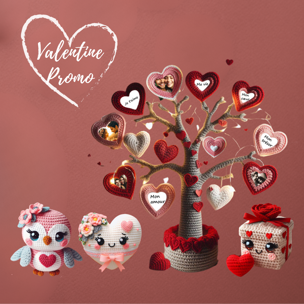 4 en 1 : Promotion de la St-Valentin – Modèle de Crochet – Marie Modeles